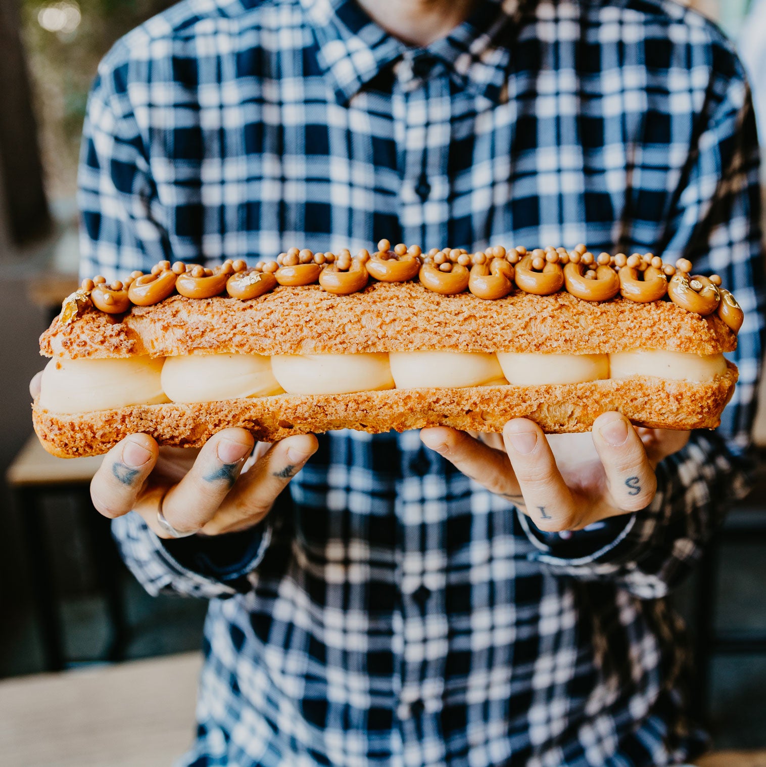 Giant Salted Caramel Eclair | Bam Bam Bakehouse Mermaid Beach